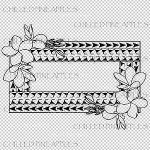 Digital Download Polynesian Tribal & Plumeria Rectangle Frame Graphics ...