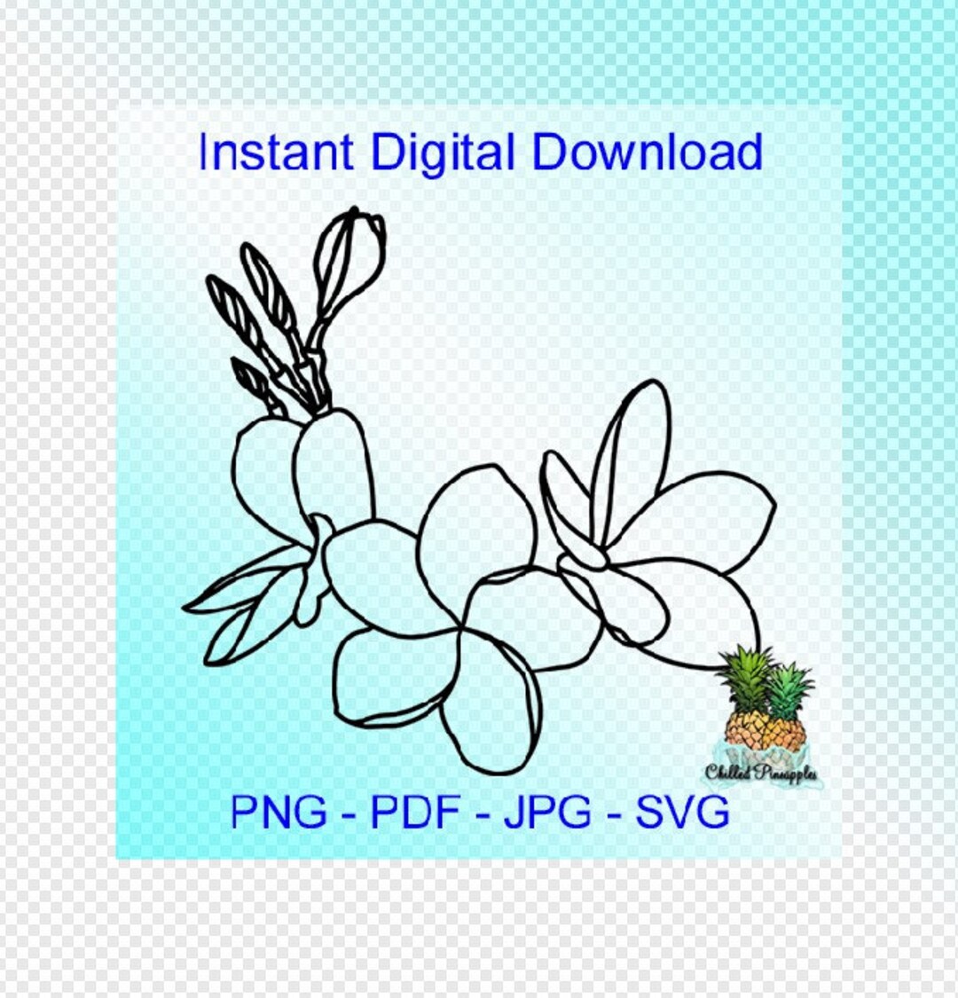 Digital Download - Tropical Island Flowers Plumeria Frangipani Tapanie ...