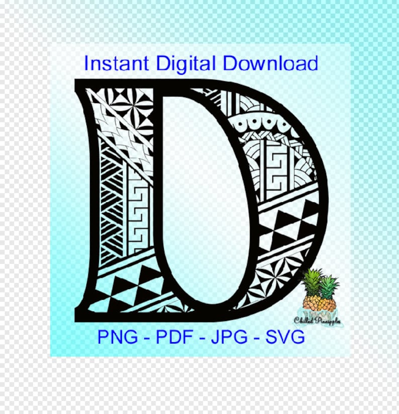 Digital Download Polynesian Tribal Letter "d" Graphics - Pdf, Jpg, Png ...