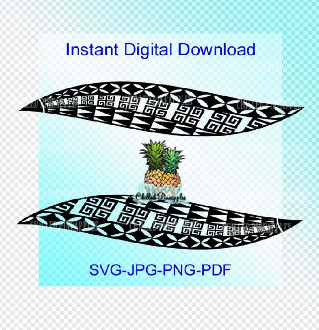 Digital Download Polynesian Tapa Pua Swirl Text Banner Graphics Custom ...