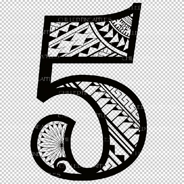 Digital Download Polynesian Tribal Number "5" Graphics - Pdf, Jpg, Png ...