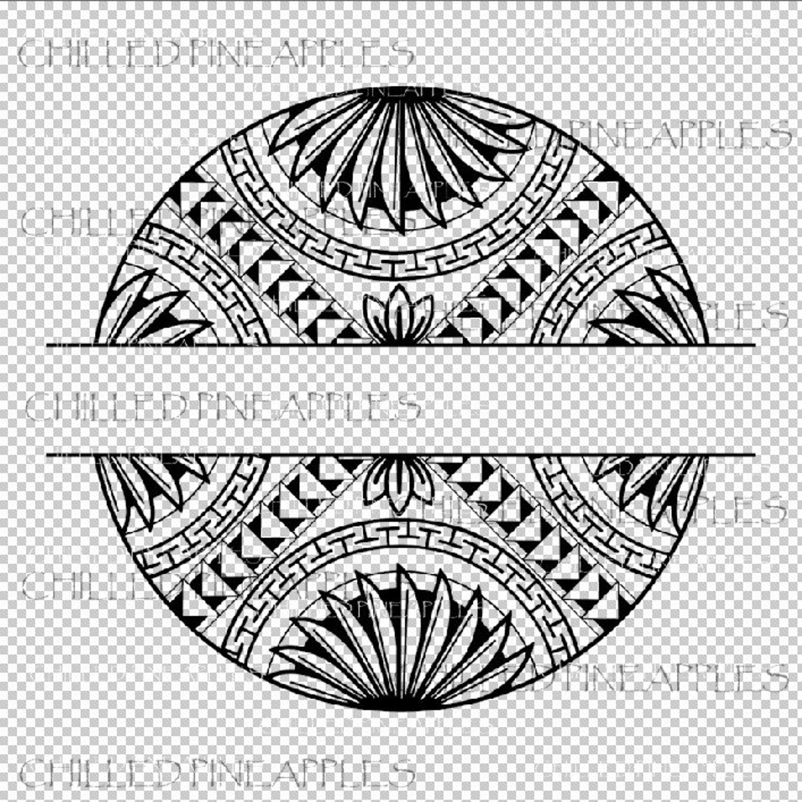 Digital Download - Polynesian Tribal Text Box Banner Graphics - Pdf ...