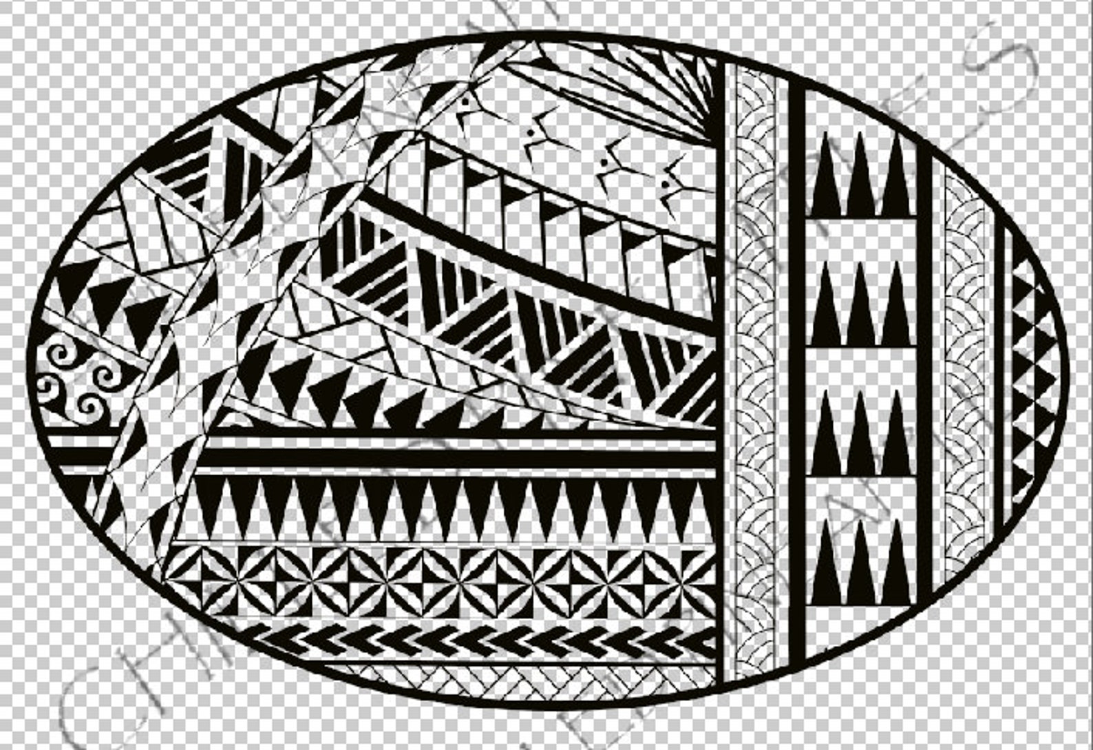 Digital Download Polynesian Tribal Oval Graphics Pdf Jpg - Etsy UK