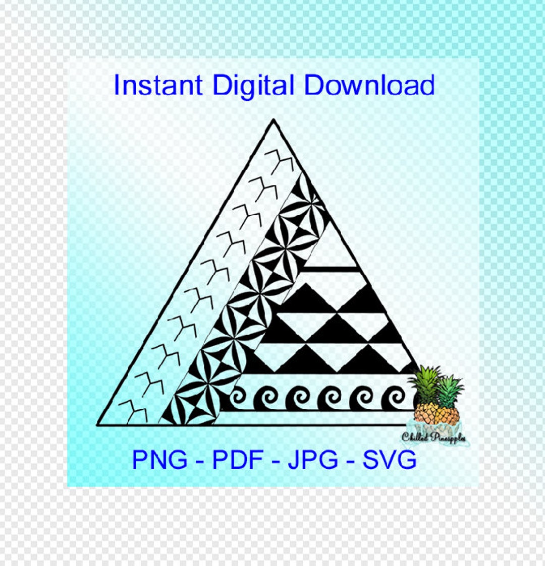 Polynesian Tapa Tribal Triangle 'Āina Earring Graphics - Digital ...
