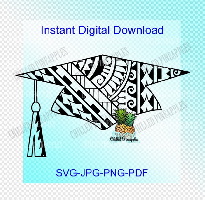 Digital Download Graduation Cap With Polynesian Tribal Graphics Pdf Jpg ...