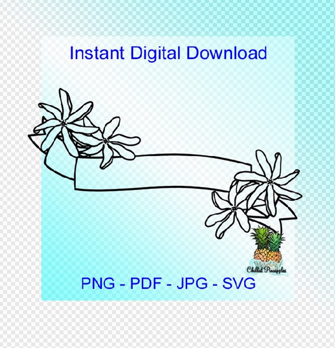 Digital Download - Tiare Flower Banner Graphics - Pdf, Jpg, Png, Svg ...
