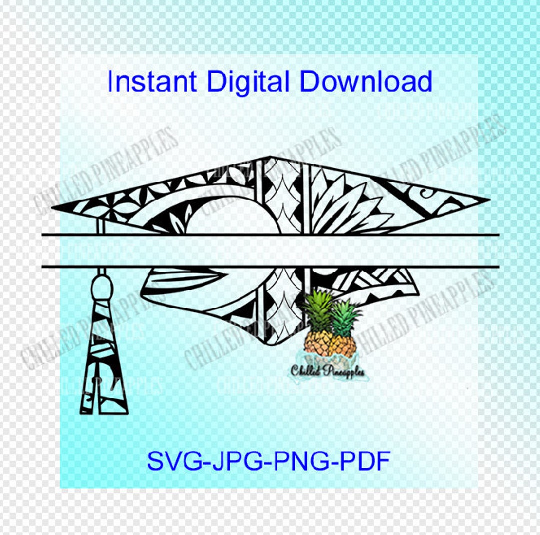 Digital Download Graduation Cap With Polynesian Tribal and Text Banner ...