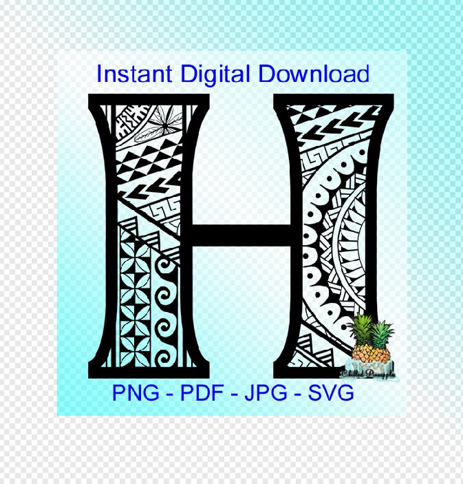 Digital Download Polynesian Tribal Letter "h" Graphics - Pdf, Jpg, Png ...