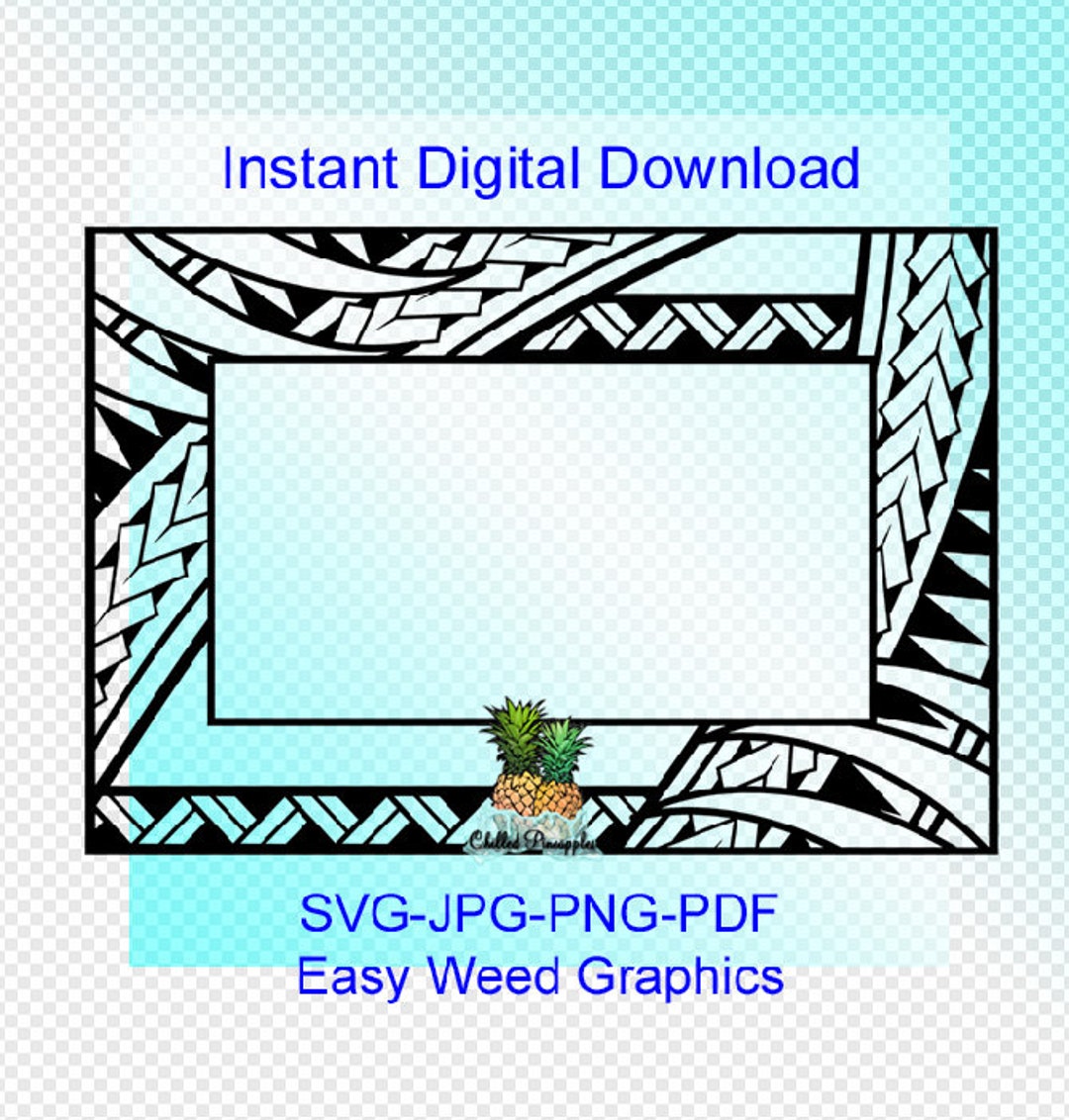 Digital Download Polynesian Tribal Rectangle Frame Graphics - Pdf, Jpg ...