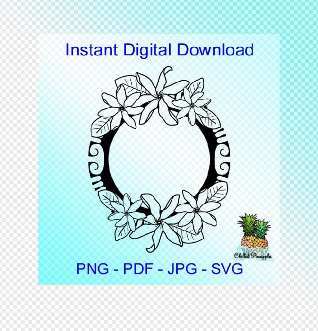 Digital Download Tiare Tahitian Gardenia With Tribal Circle Graphics ...