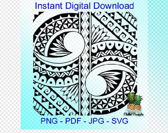 Digital Download Polynesian Tribal 5 Square Block Graphics - Etsy