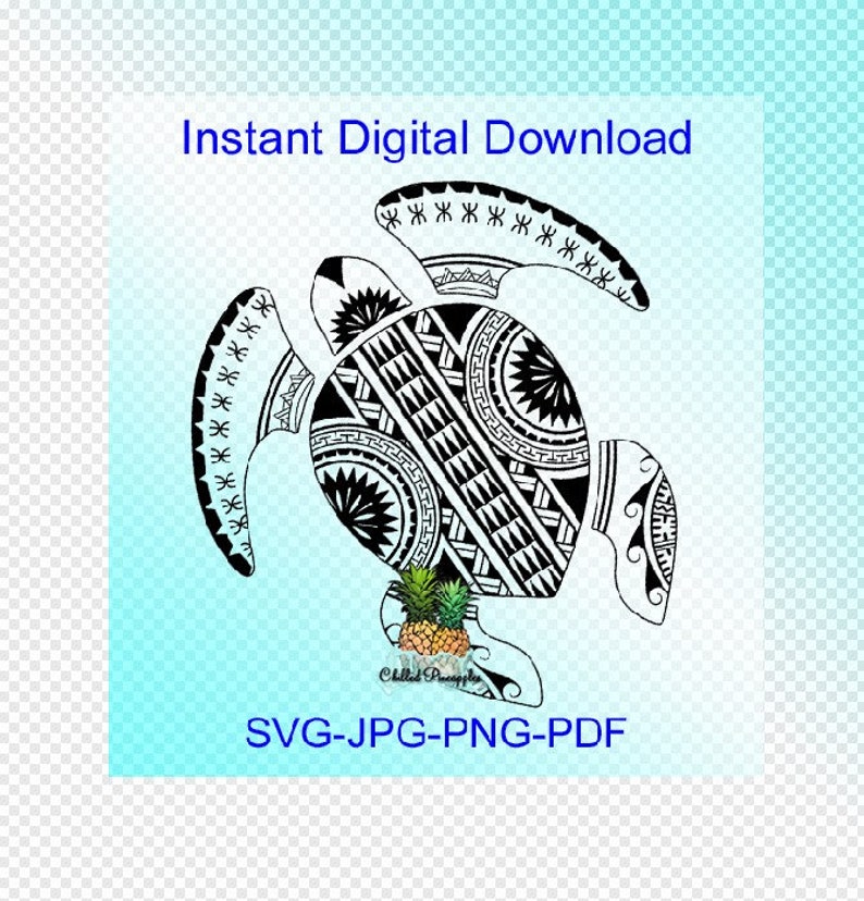 Digital Download - Sea Turtle, Honu 2 With Polynesian Tribal Graphics ...