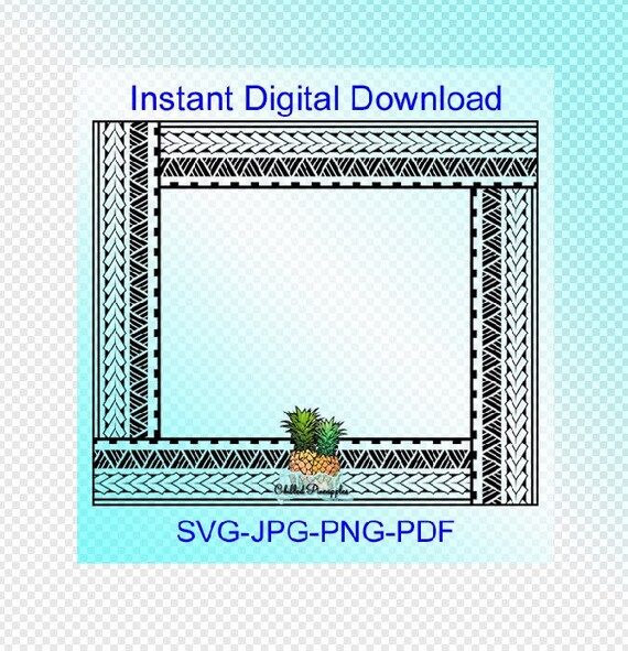 Digital Download Polynesian Tribal Square Frame 5 Graphics | Etsy