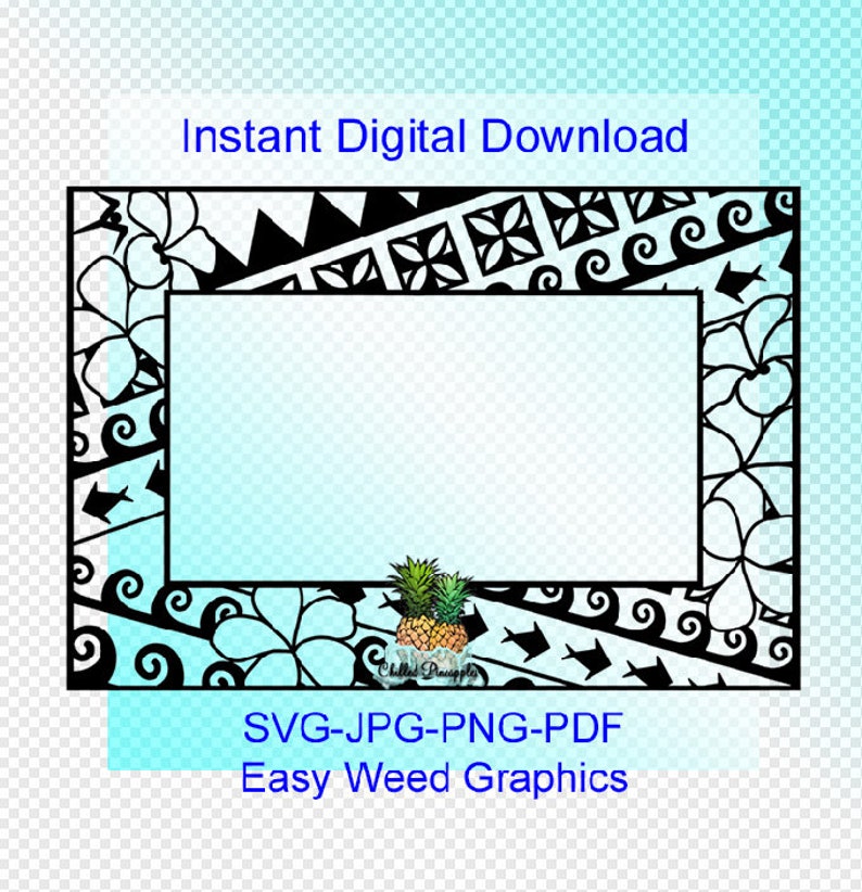 Digital Download Polynesian Tribal Rectangle Frame With - Etsy