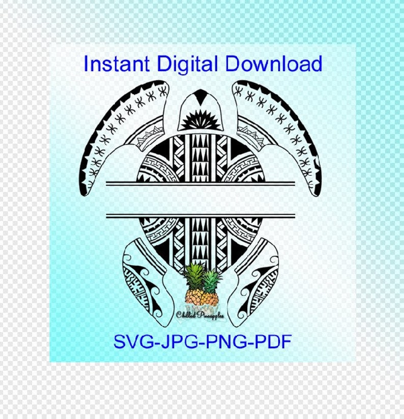 Digital Download Sea Turtle, Honu 3 and Polynesian Tribal Text Box ...