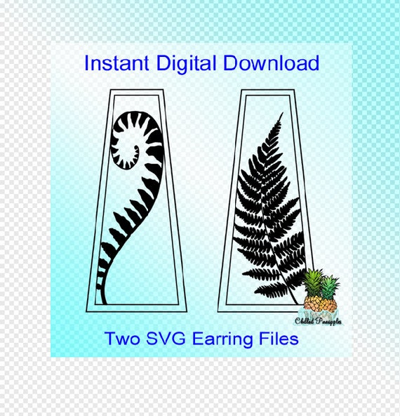 Digital Download Two Fern Leaves Fronds Jewelry Graphics | Etsy