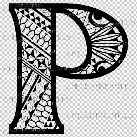 Digital Download Polynesian Tribal Letter p Graphics Pdf, Jpg, Png, Svg ...