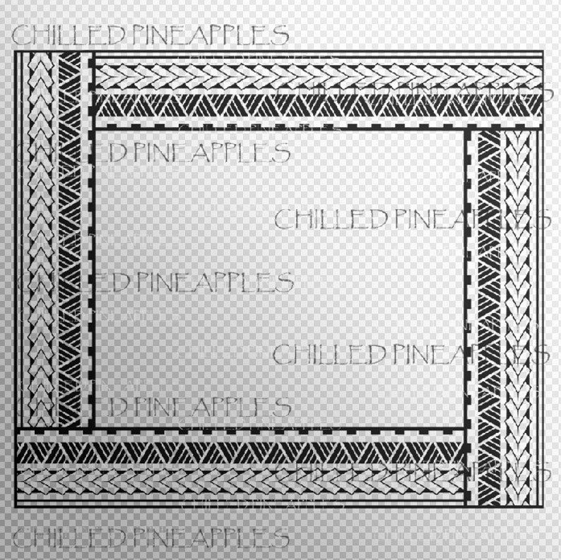 Digital Download Polynesian Tribal Square Frame 5 Graphics - Etsy