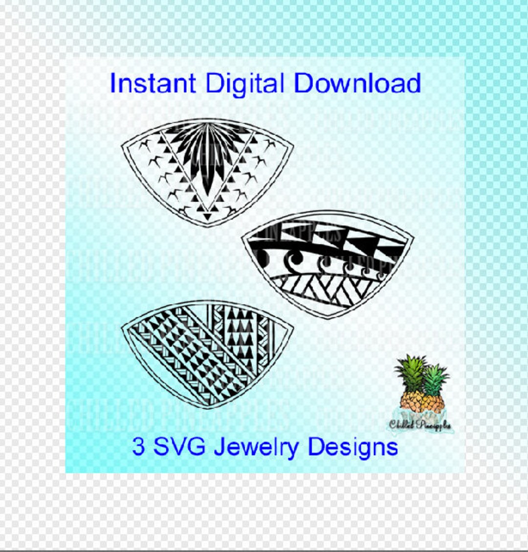 Digital Download Polynesian Tribal Jewelry Graphics SVG Earrings Zipper ...