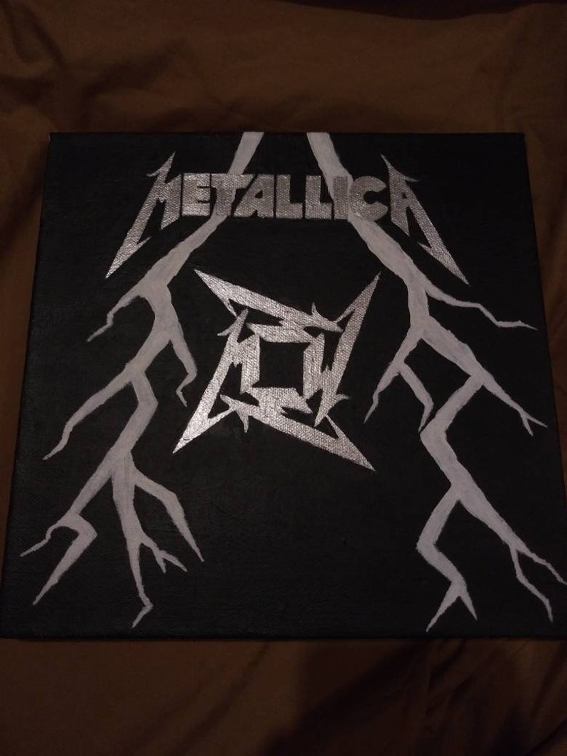 Metallica Lightning Acrylic Painting 10x10 - Etsy