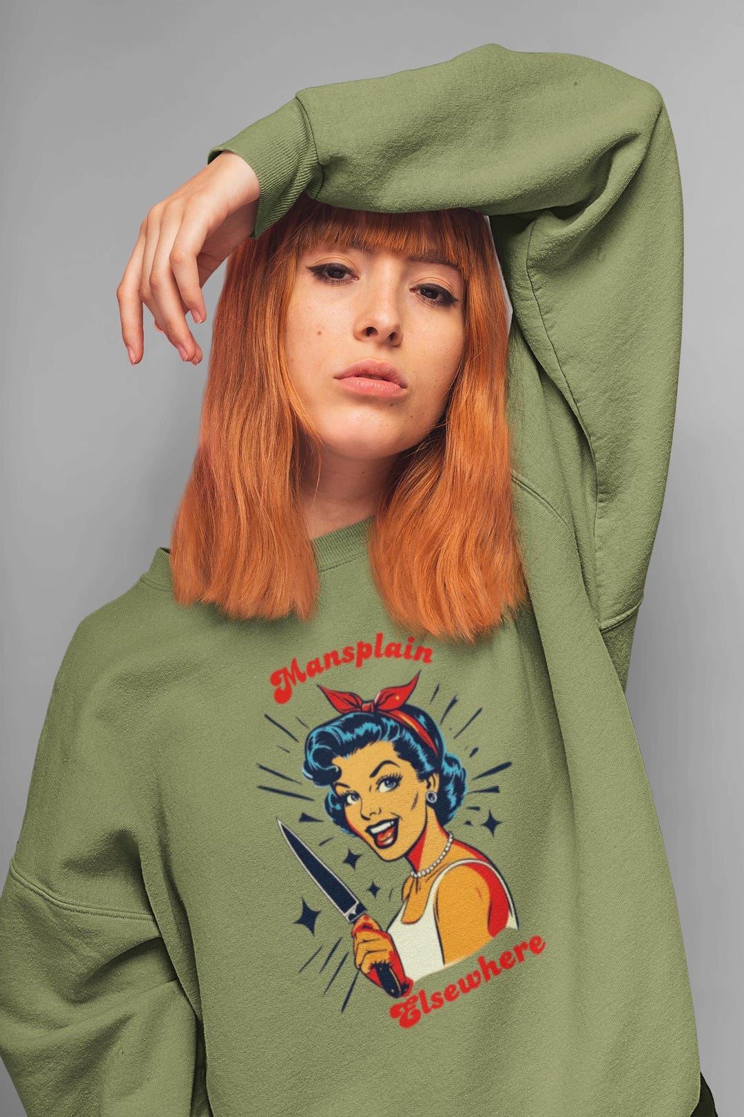Mansplain Elsewhere Vintage Inspired Crewneck Sweatshirt Bold, Cozy ...
