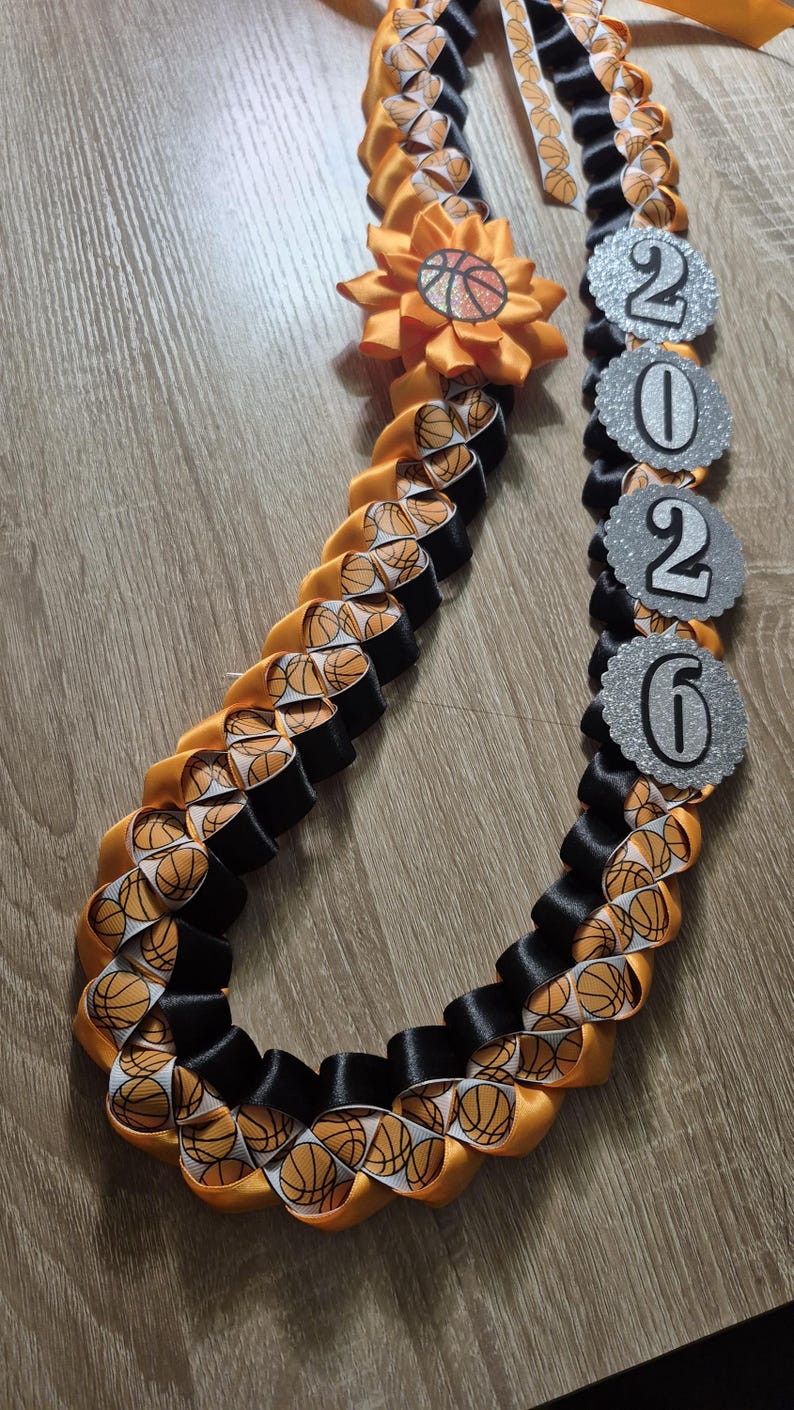 BASKETBALL Sports Graduation Lei - Basketball Team Ribbon. - Class of ...