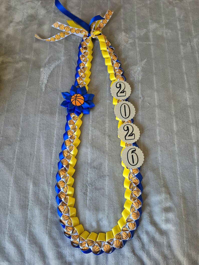BASKETBALL Sports Graduation Lei - Basketball Team Ribbon. - Class of ...