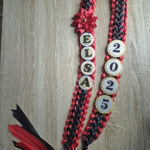 Personalized 2026 Graduation Lei: Double Braided Satin Ribbon - Etsy