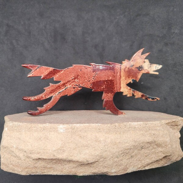 Metal Coyote Sculpture - Etsy