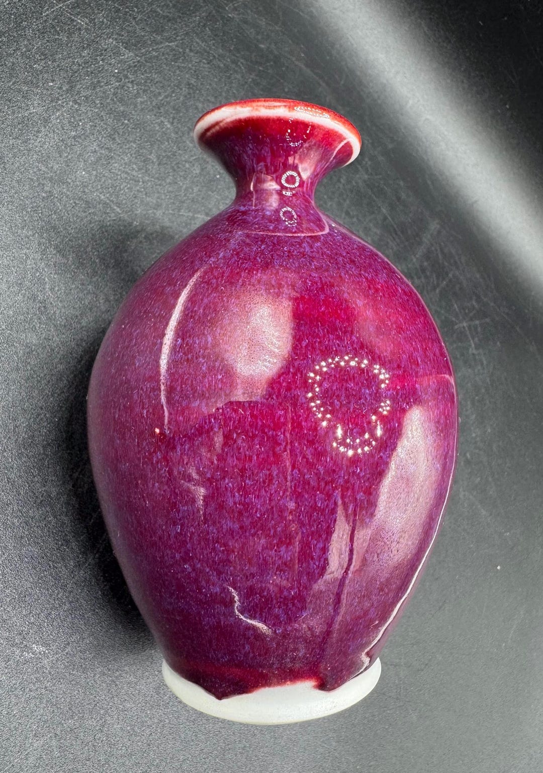 Larry Spears HTF Pottery Vase Magenta Purple & Red Glaze Signed ...
