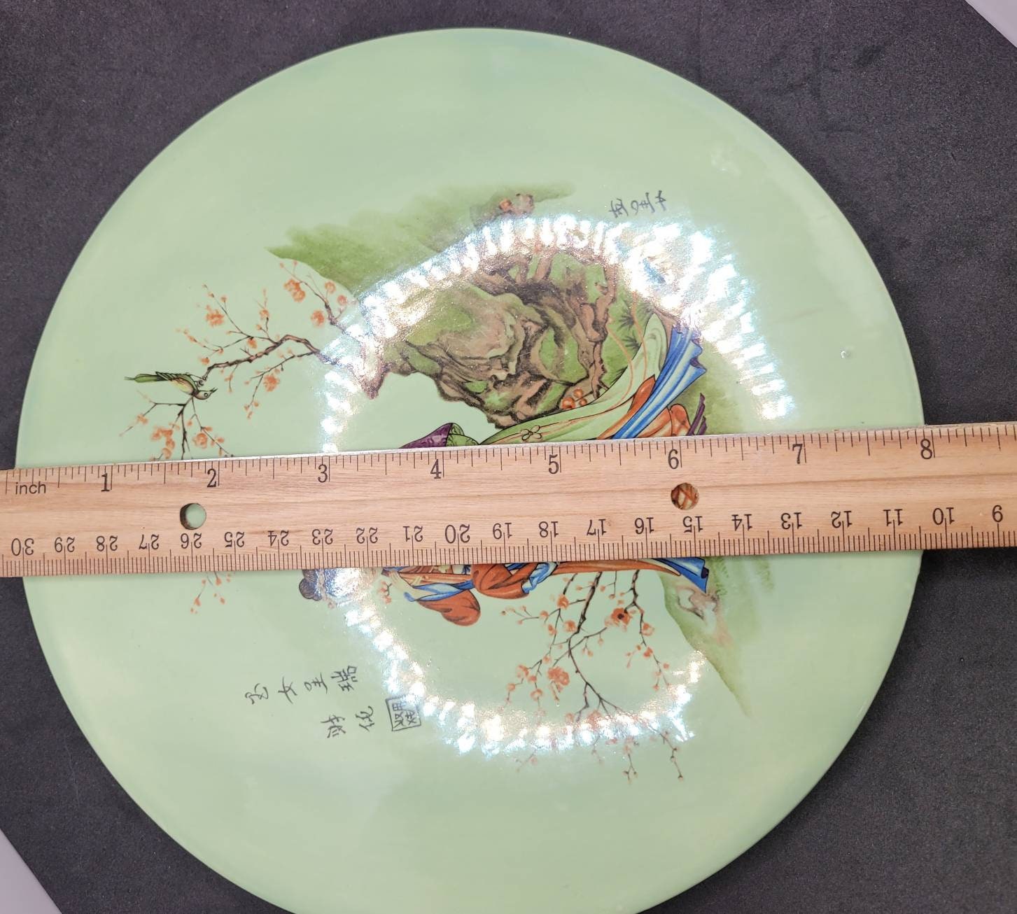Vintage Chinese Ceramic Tile Plate Trivet Wang Queen Rui With Birds and ...