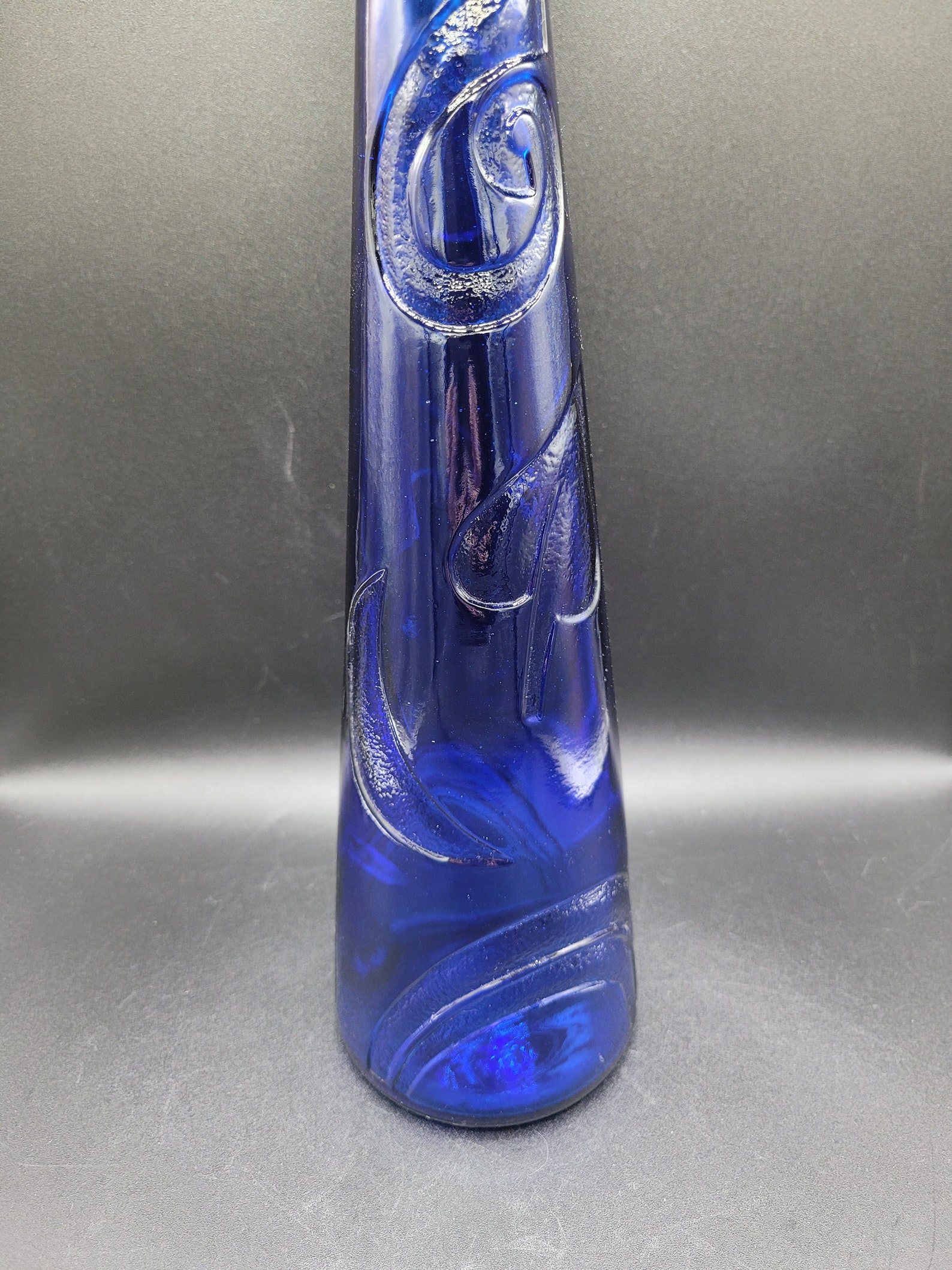 Studio Nova West Germany Cobalt Blue Glass Vase Celestial and Swirl ...