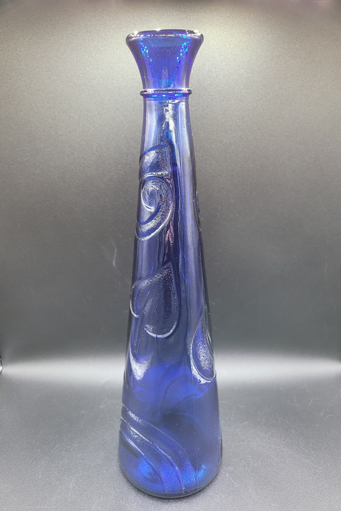 Studio Nova West Germany Cobalt Blue Glass Vase Celestial and Swirl ...