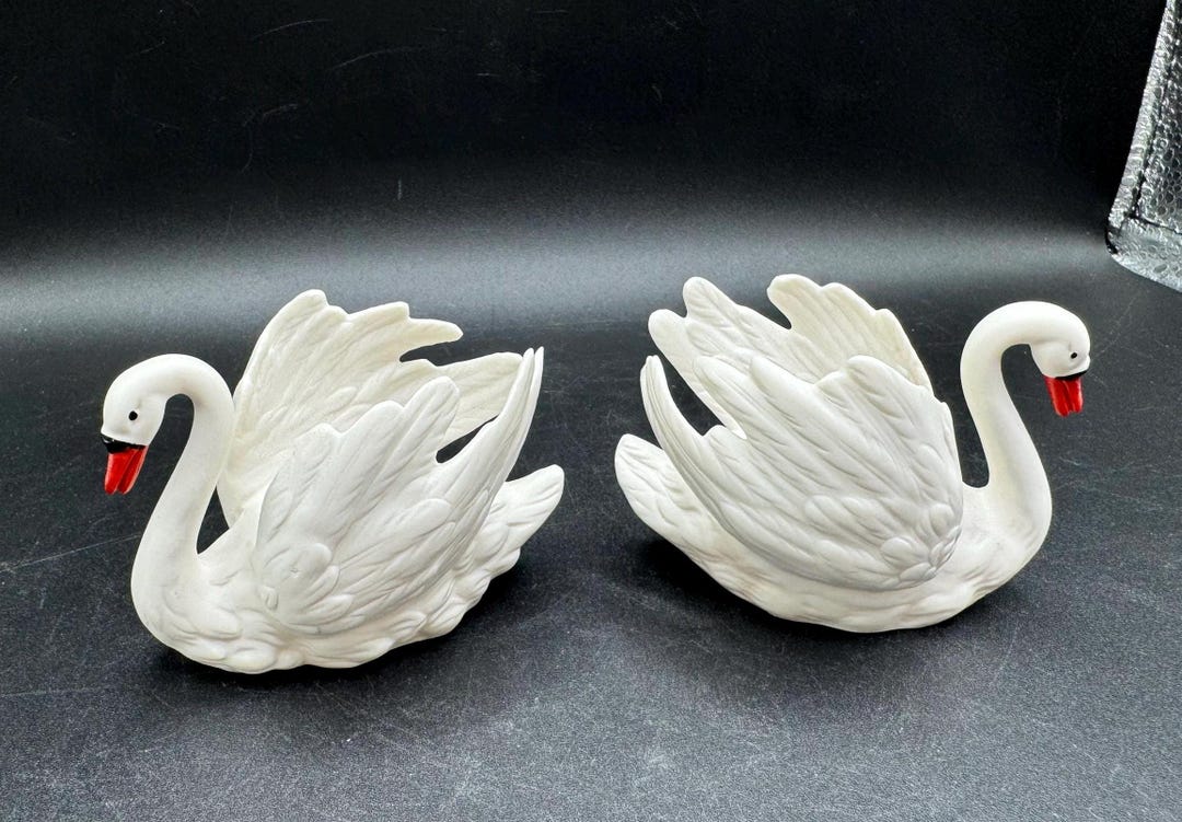 Vintage Small Goebel White Swan Planters W Germany Mark ZV103 IV Hand ...