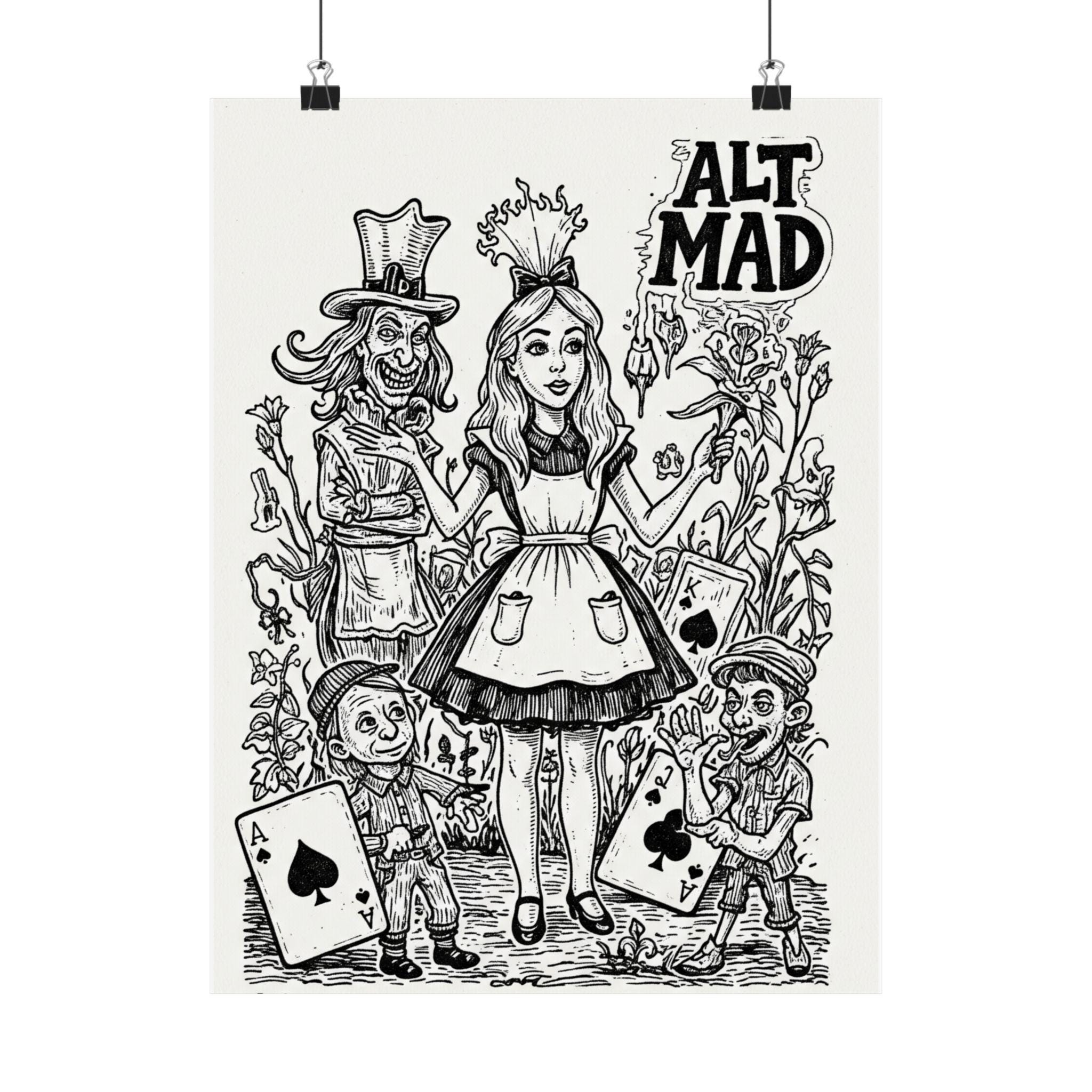 Alice in Wonderland-themed Matte Vertical Posters, Vintage Wall Art ...