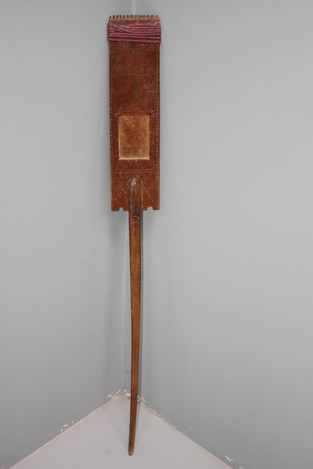 Old Antique Primitive Tradicional Wooden Wood Distaff Spinning Hand ...