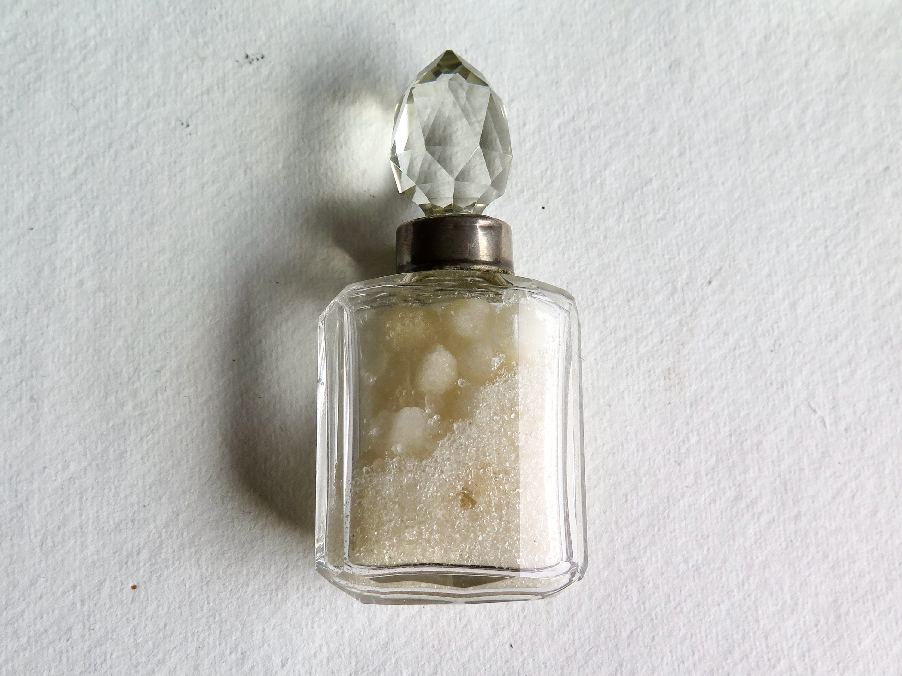 Antique Cut Crystal Salts Perfume Bottle With Silver Details - Etsy