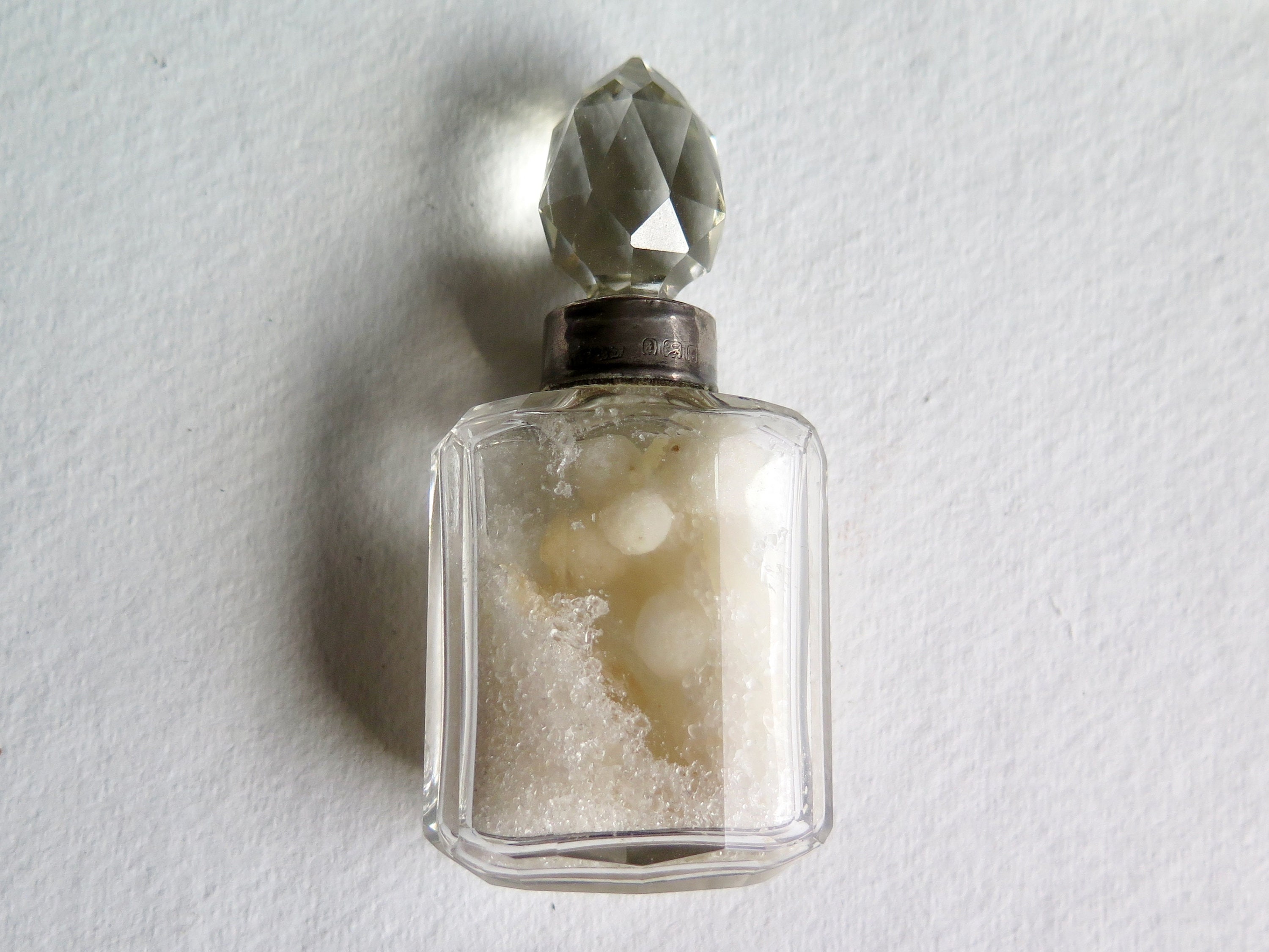 Antique Cut Crystal Salts Perfume Bottle With Silver Details - Etsy