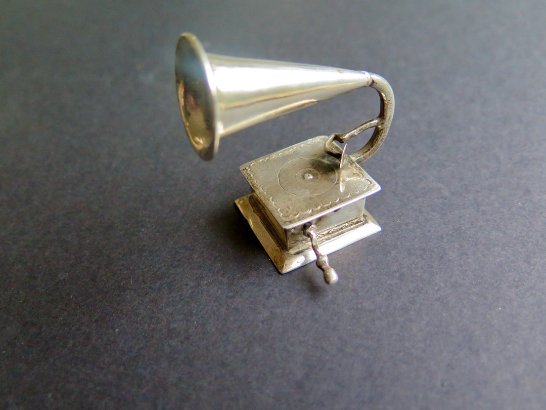 Silver Miniature Gramophone, Silver Doll's House Miniature - Etsy