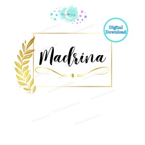 Gold Leaf Madrina and Padrino Set PNG: Proposal Gift (digital Download ...