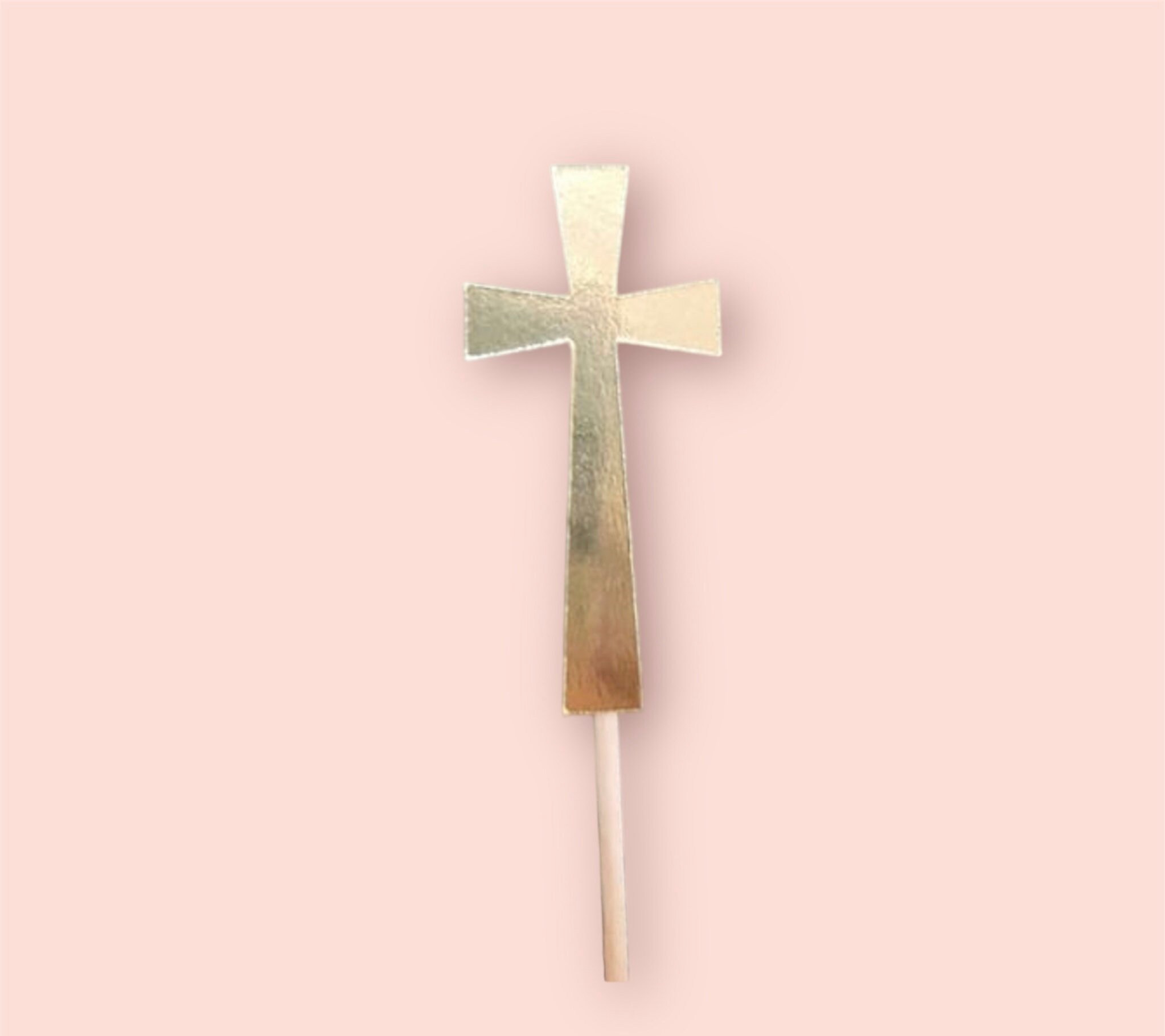 Set of 24 Cross Cupcake Toppers Gold and Silver Toppers Holy 1st ...