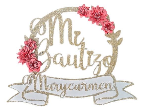 Mi Bautizo Cake Topper Baptism Cake Topper Christening Cake - Etsy