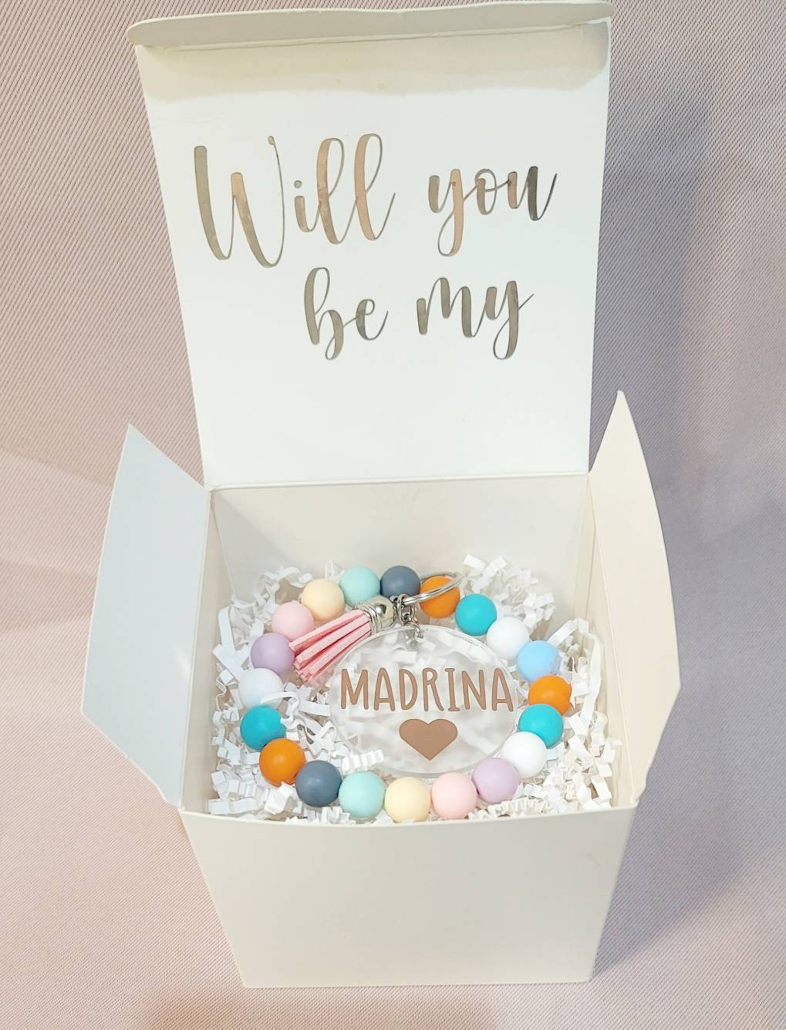 Boho Madrina Keychain Gift Set Madrina Proposal Gift Will You Be My ...