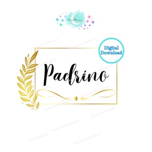 Gold Leaf Madrina and Padrino Set PNG: Proposal Gift (digital Download ...