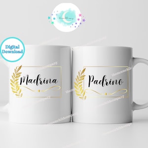 Gold Leaf Madrina and Padrino Set PNG: Proposal Gift (digital Download ...