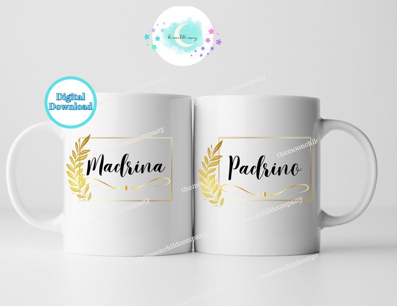 Gold Leaf Madrina and Padrino Set PNG: Proposal Gift (digital Download ...