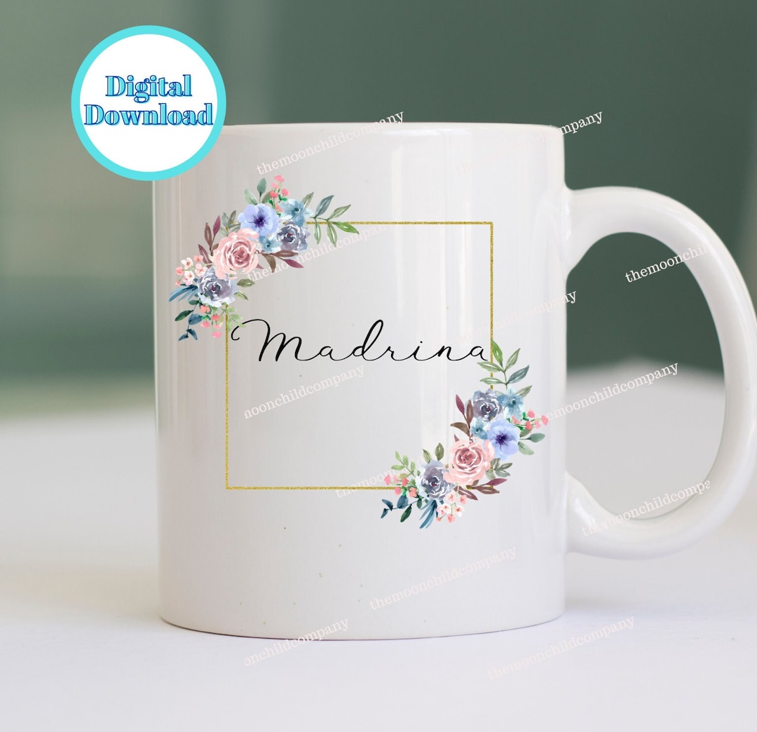 Madrina Proposal PNG: Blue Floral Design (digital Download) - Etsy