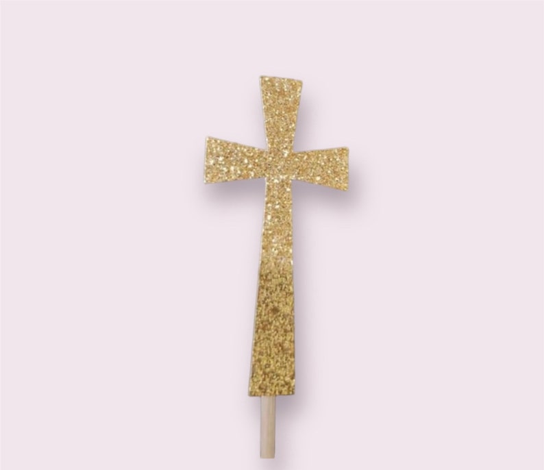 Set of 24 Cross Cupcake Toppers| Gold and Silver Toppers | Holy 1st ...