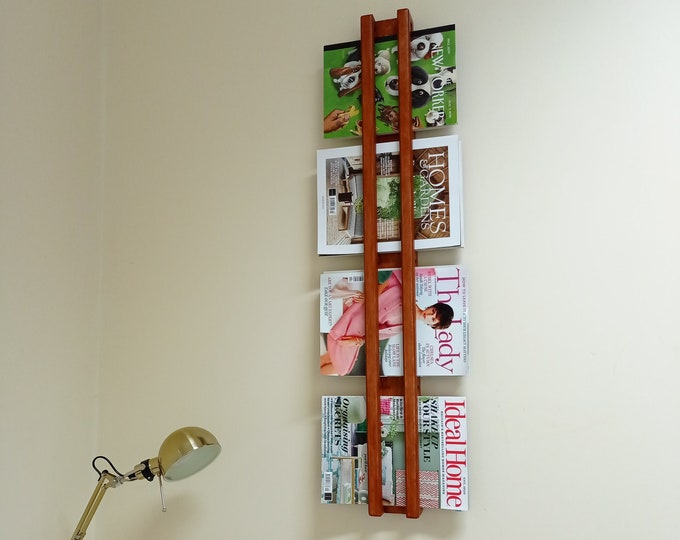 Wooden Wall Mounted Magazine Rack - Wall Magazine Display - Magazine ...