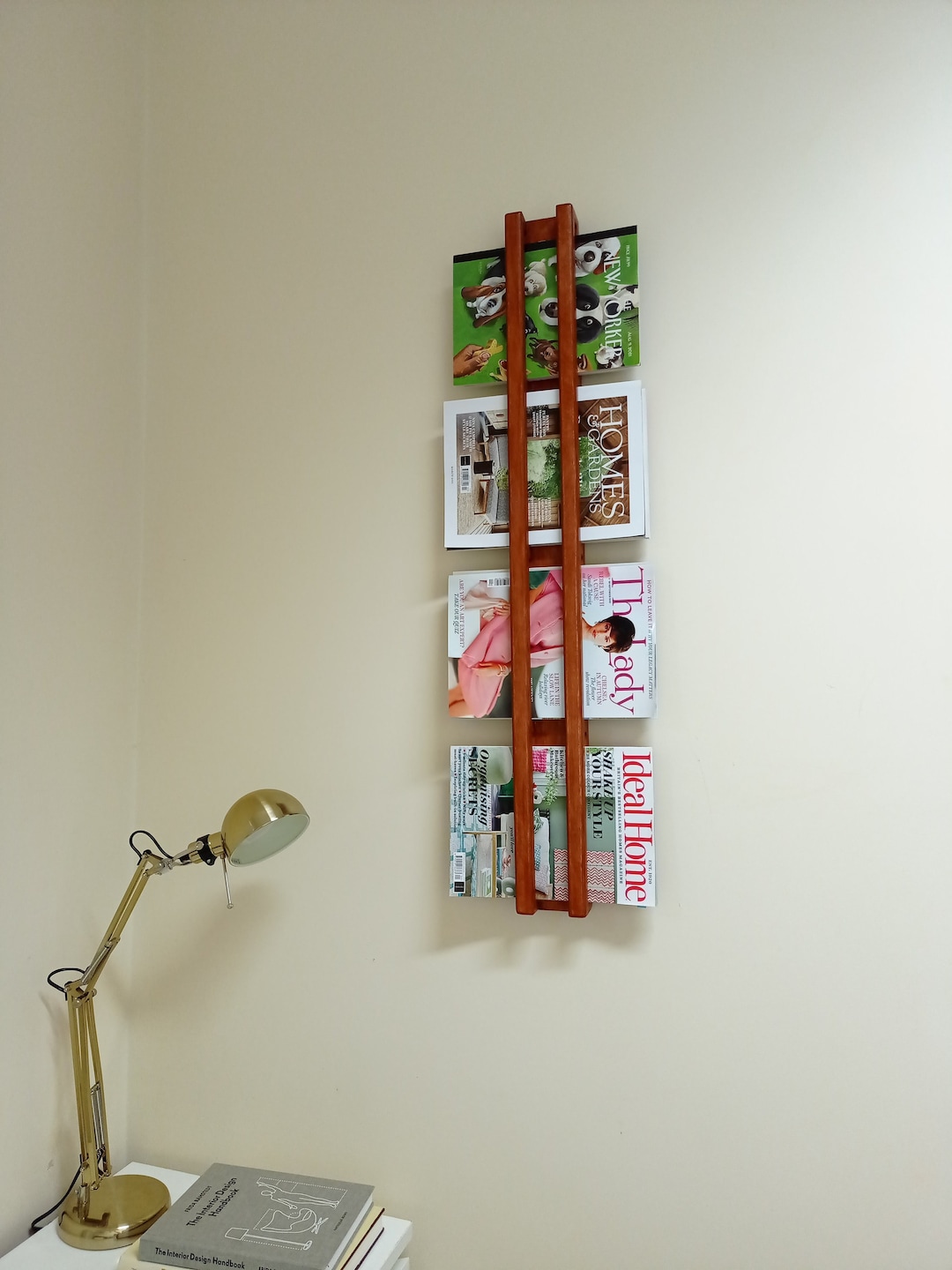 Wooden Wall Mounted Magazine Rack - Wall Magazine Display - Magazine ...